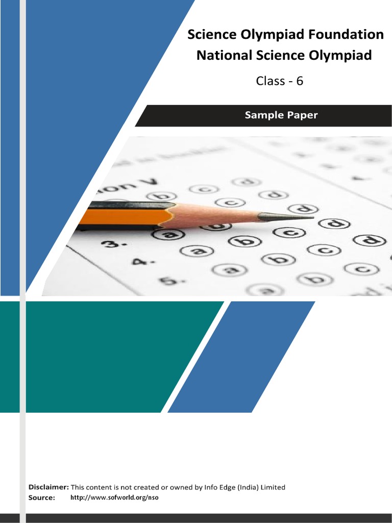 Sample Paper Level 2 NSO Olympiad Class 6 | PDF | Celsius | Freezing