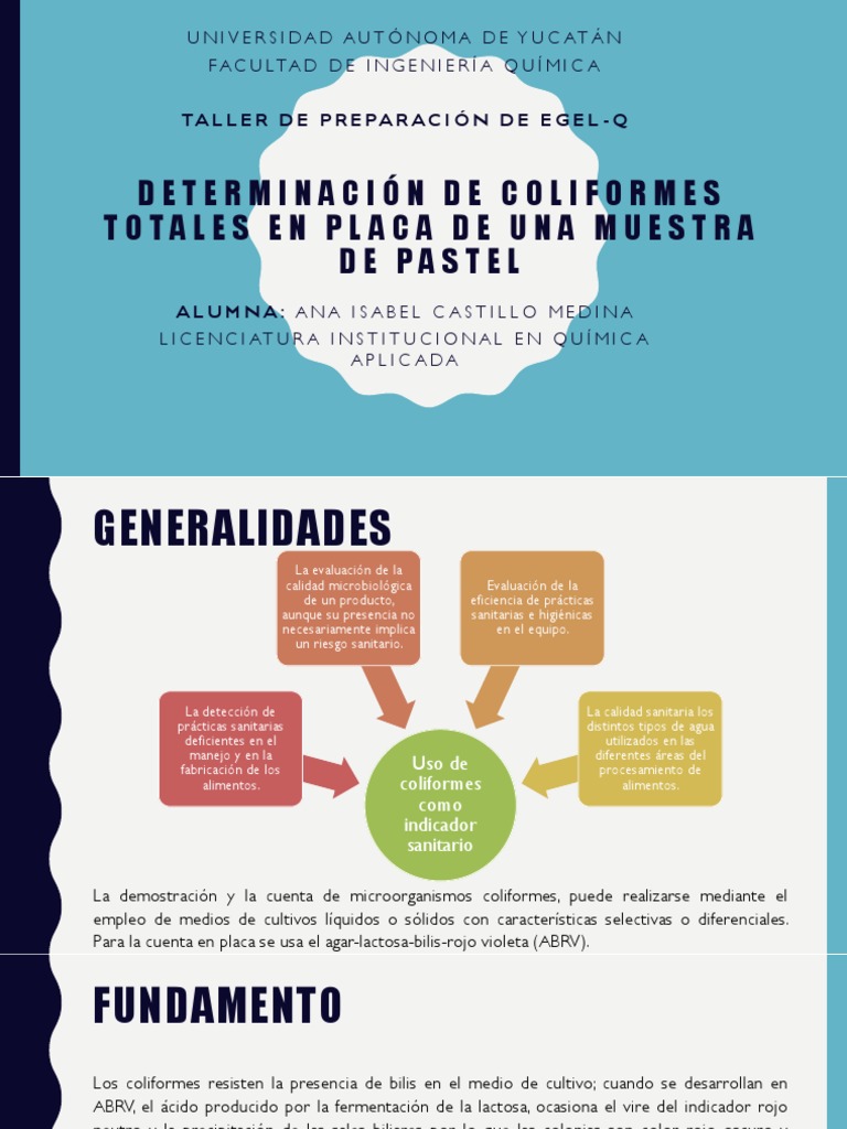 Determinación de coliformes en alimentos | PDF | Unidad de formación de ...