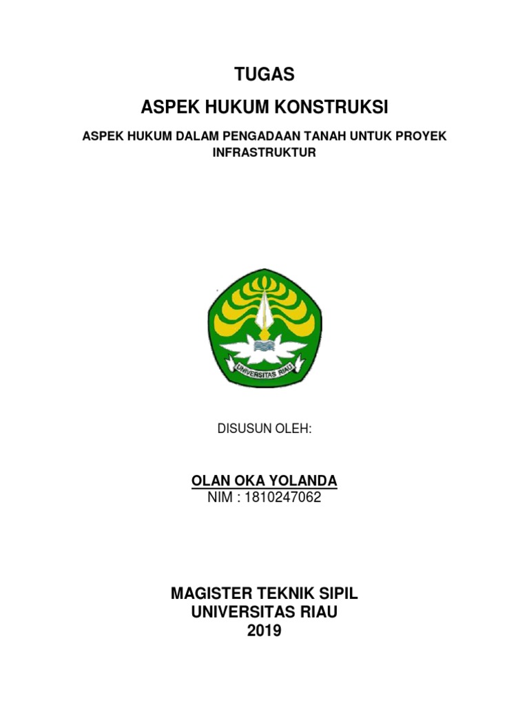 Olan Oka Yolanda - Paper Aspek Hukum Konstruksi - 2019 | PDF | Politik | Hukum