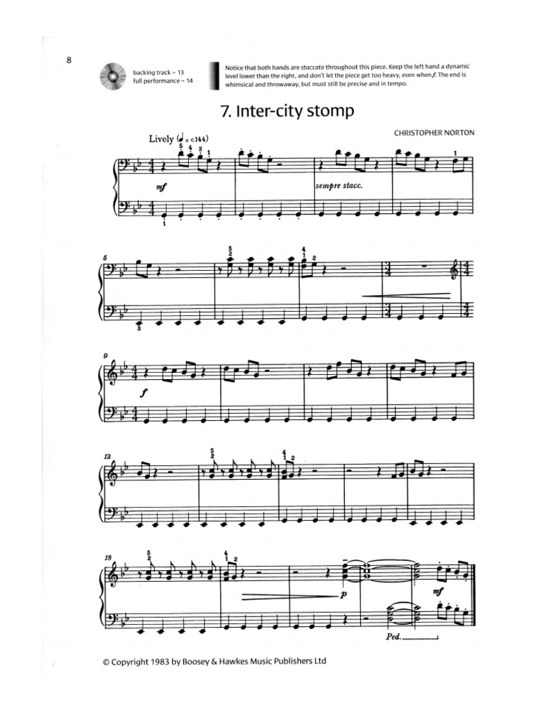 Partitura Inter-City Stomp PDF | PDF