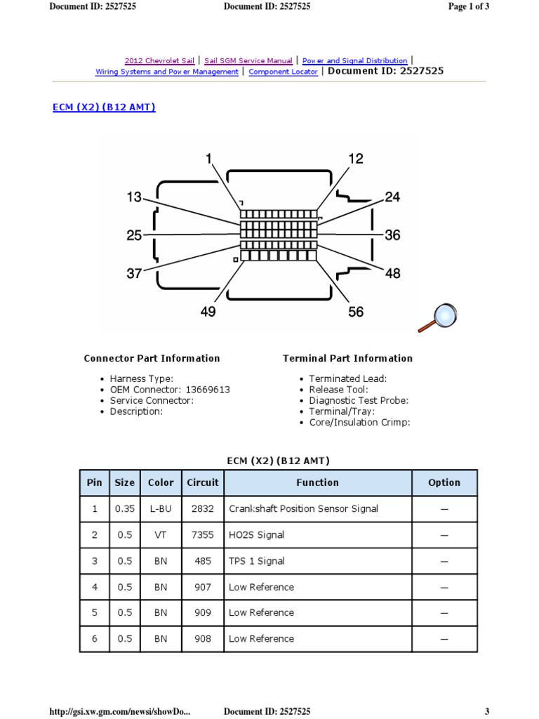 Ecm Sail (X2) (B12 Amt) | PDF | Fuel Injection | Electrical Connector