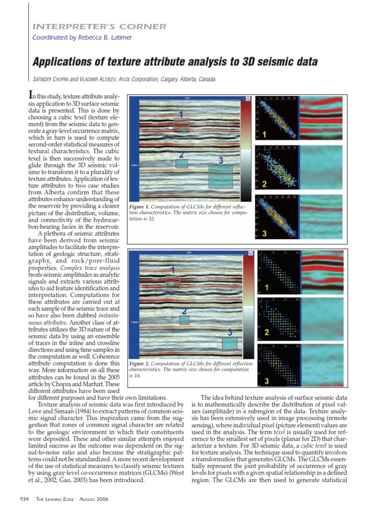 Texture Analysis of 3D Seismic Data | PDF | Reflection Seismology ...