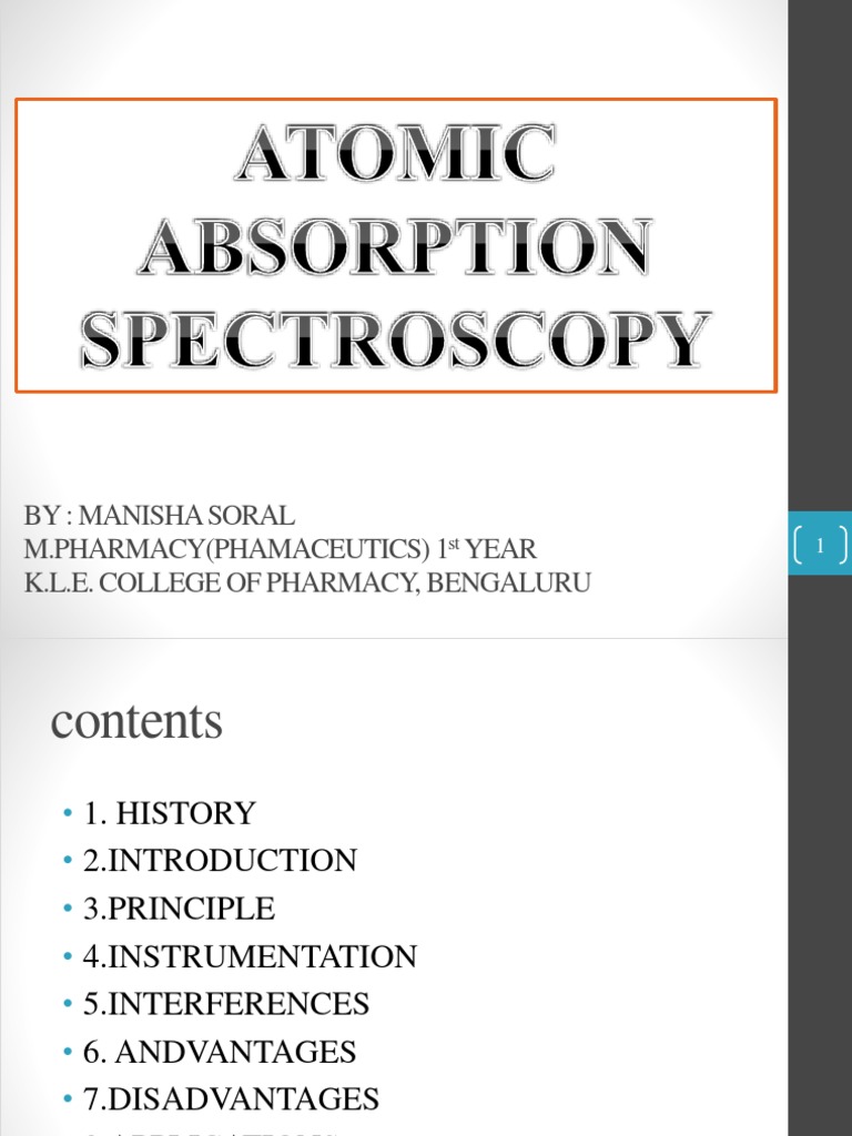 Atomic Spectros PDF | PDF | Atomic Absorption Spectroscopy | Absorption Spectroscopy