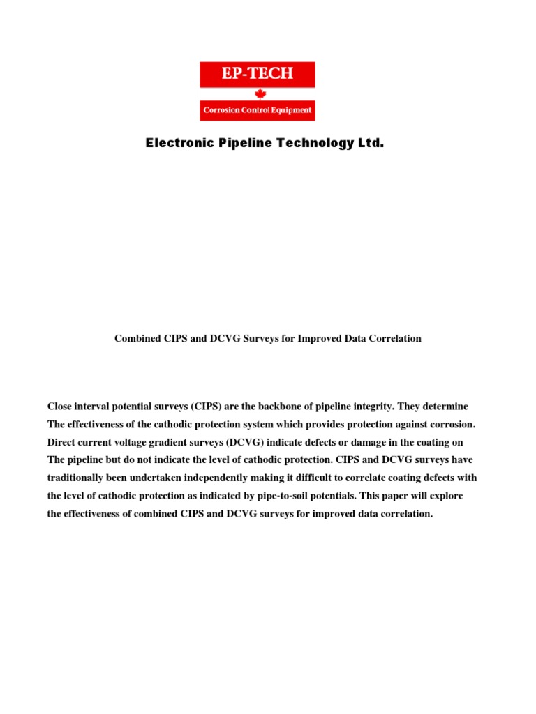 Combined CIPS and DCVG Surveys For Improved Data Correlation-2R | PDF ...