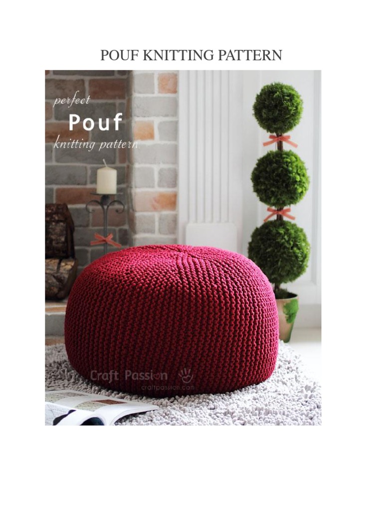 Pouf Knitting Pattern | PDF | Knitting | Crochet