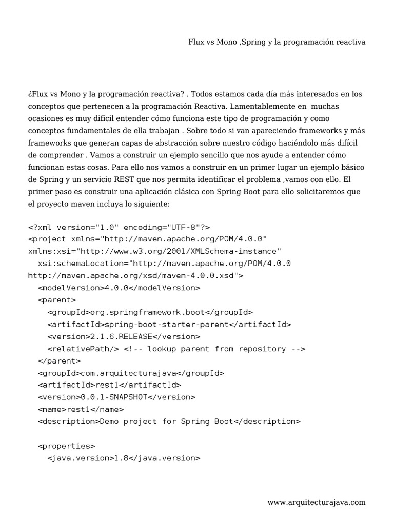 Programación Reactiva con Spring | PDF | Marco de software | Programación de computadoras
