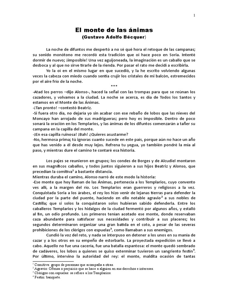 El monte de las ánimas (adaptado) | PDF | Caballeros templarios