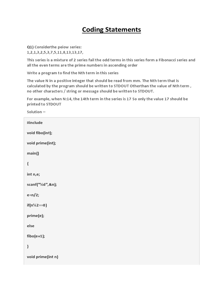 Coding Statements TCS NQT | PDF | Algorithms | Discrete Mathematics Coding Statements TCS NQT | PDF | Algorithms | Discrete Mathematics