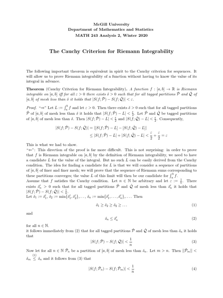 243 W 20 Cauchy Criterion Pdf Functions And Mappings Mathematical Objects