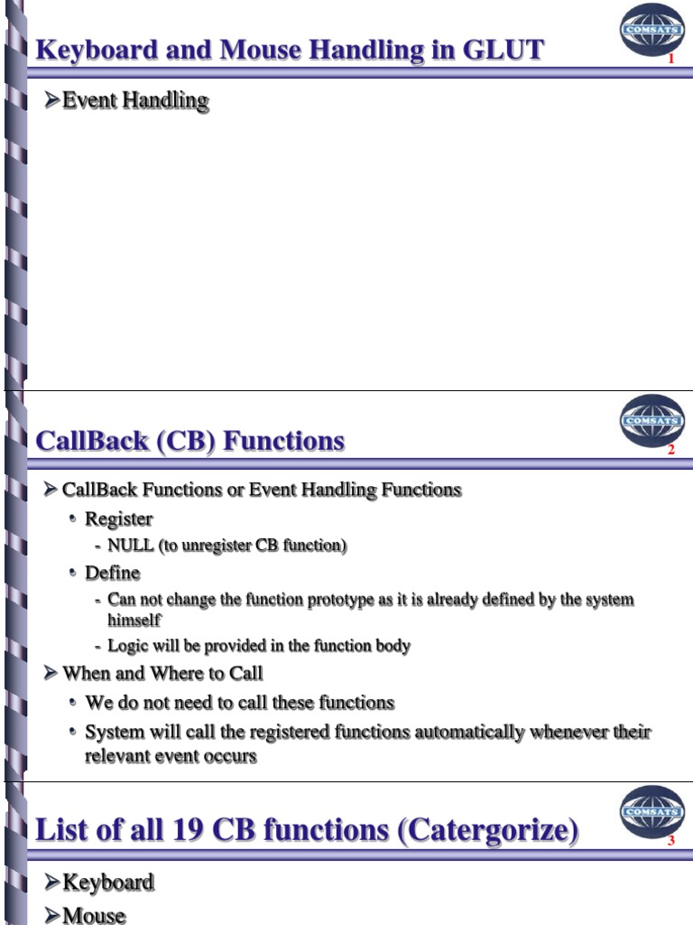 3 - OpenGL Keyboard & Mouse | PDF | Subroutine | Parameter (Computer ...