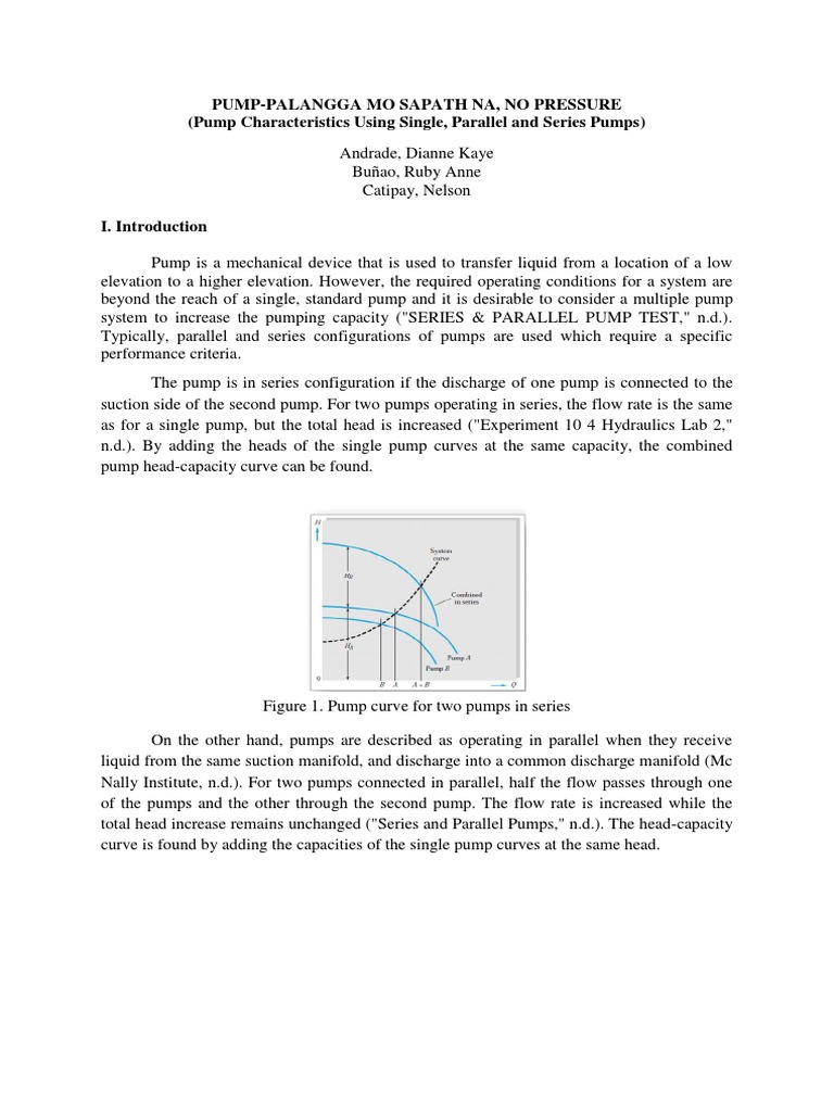 Pump Performance: Series vs Parallel | PDF | Pump | Flow Measurement
