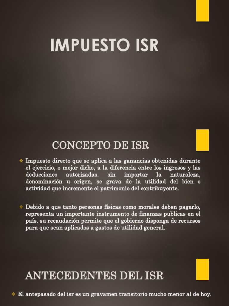 Concepto y Reglas del Impuesto ISR | PDF | Impuesto sobre la renta ...