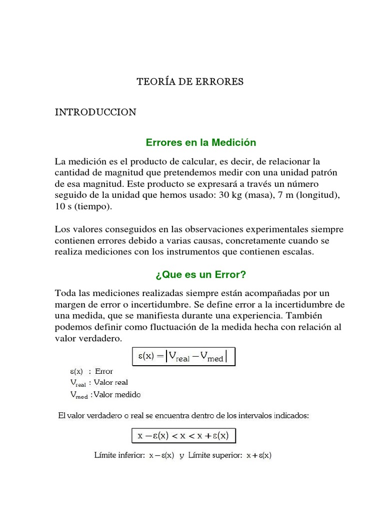 Teoría de Errores: Una introducción a los conceptos clave de la ...