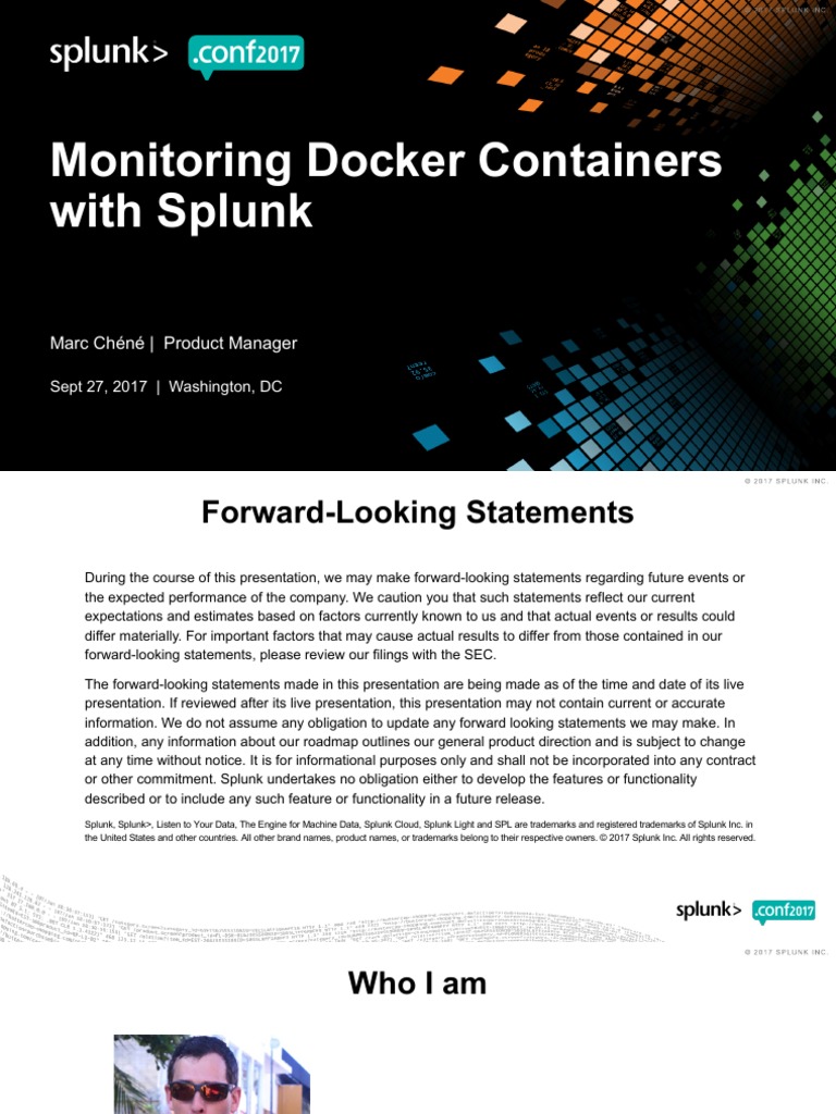 Monitoring Docker Containers With Splunk PDF | PDF | Cloud Computing | Hypertext Transfer Protocol