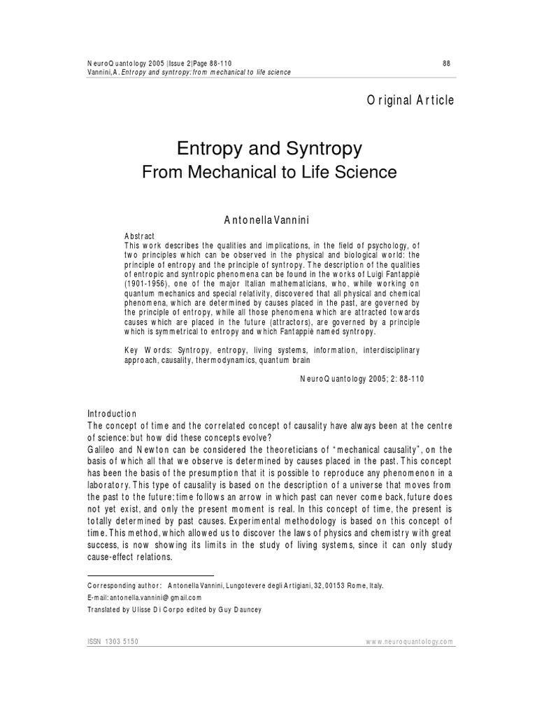 Entropy and Syntropy PDF | PDF | Entropy | Heliocentrism