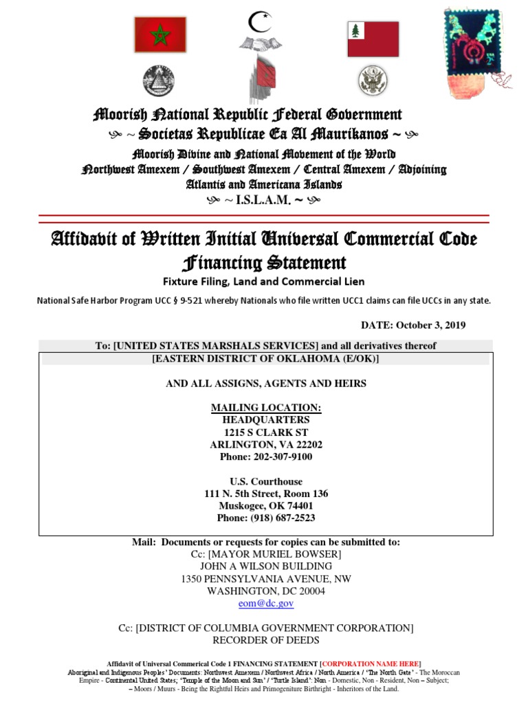 Macn-A006 - Affidavit of Universal Commercial Code 1 Financing ...