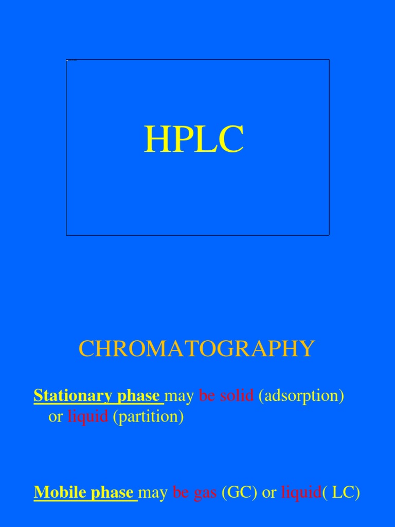 Analysis of High Performance Liquid Chromatography (HPLC): Principles ...