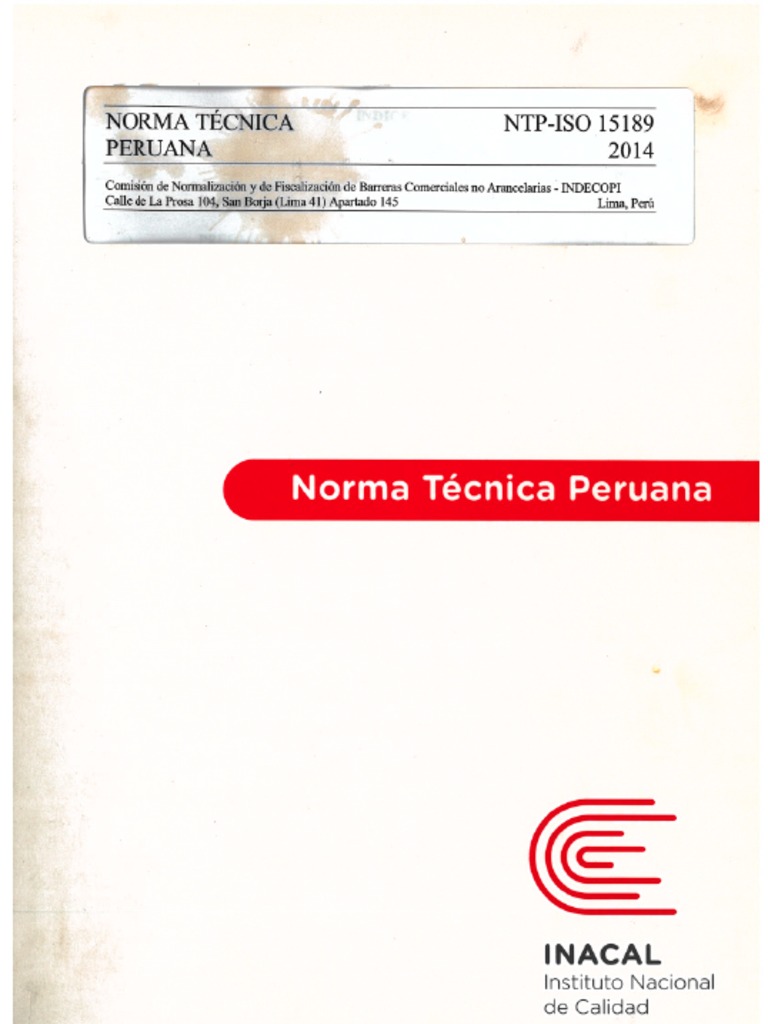 NTP-ISO 15189 2014.pdf | Sistema de manejo de calidad | Gestión de la calidad
