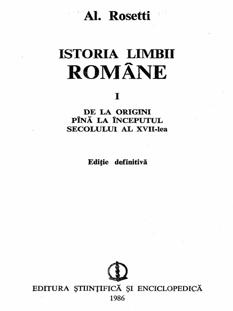 Istoria Limbii Române PDF | PDF