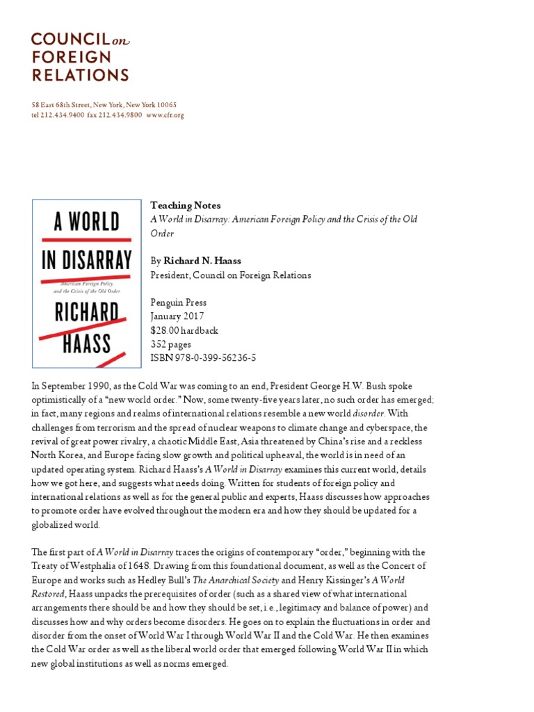 A World in Disarray Teaching Notes | PDF | Great Power | Foreign Policy ...