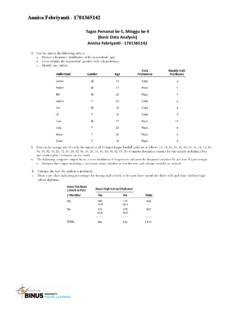 TUGAS Research Methodology BINUS | PDF | Data | Drink