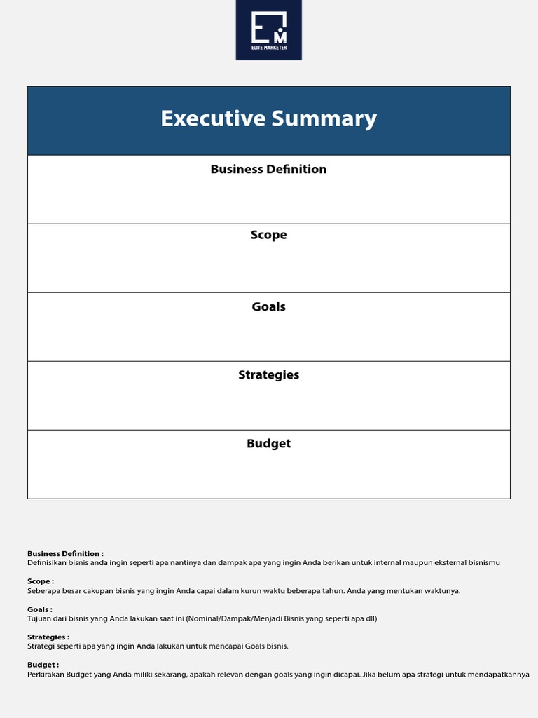 Executive Summary Template | PDF