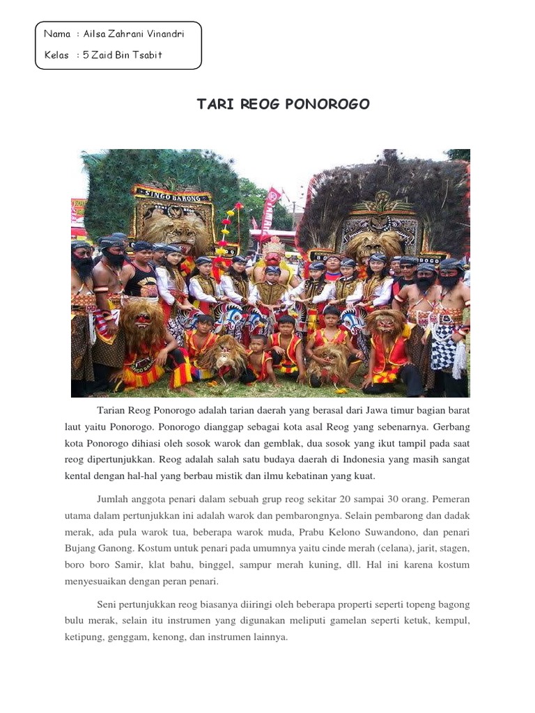 Tari Reog Ponorogo | PDF