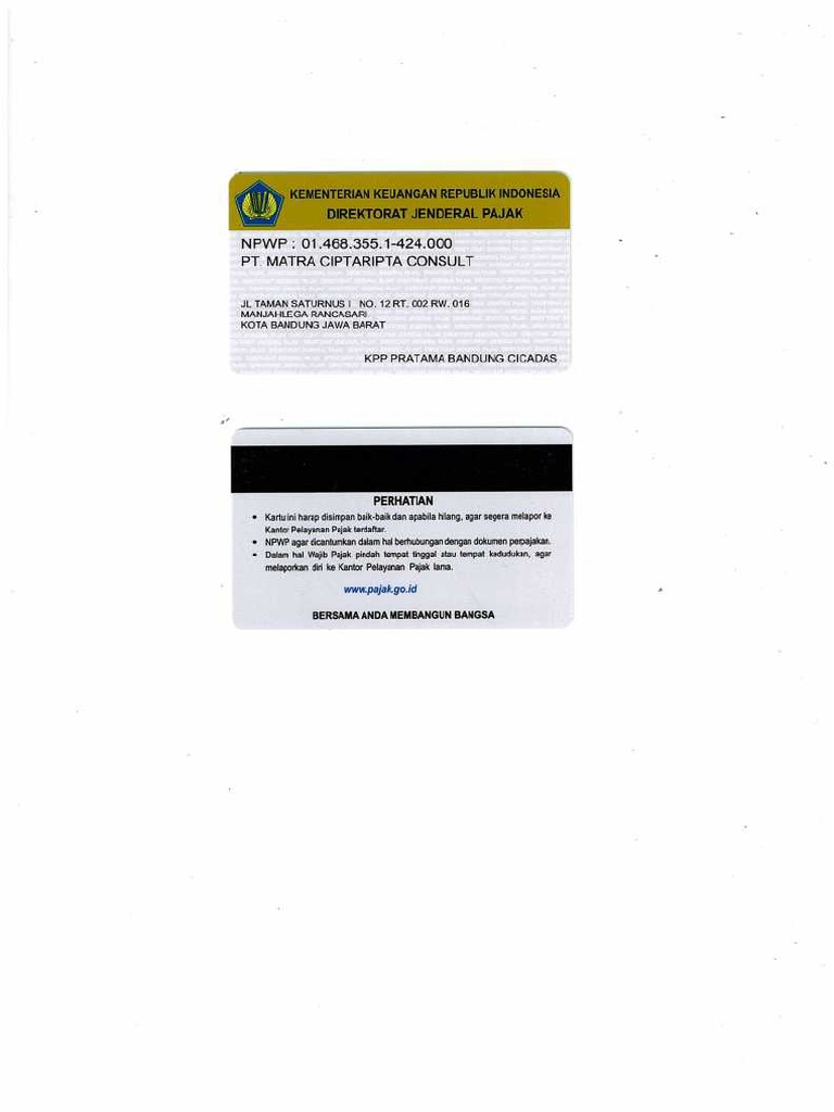 NPWP SPPKP SKT PDF | PDF