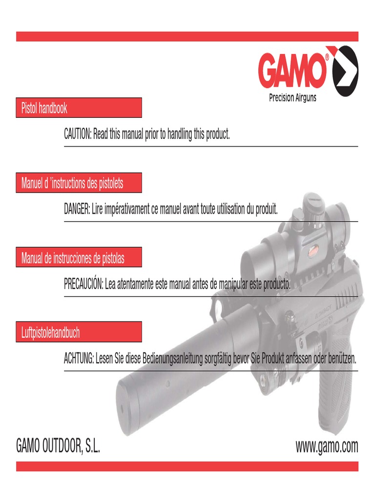 Manual Pistola Gamo PT 85 Blowback Tactical | PDF | Telescopic Sight | Projectile Weapons