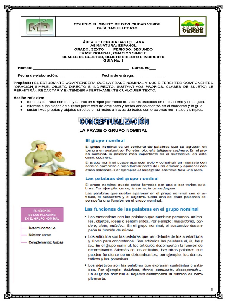 Guia Sexto Periodo | PDF | Sustantivo | Oración (Lingüística)