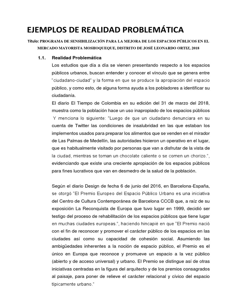 Ejemplos de Realidad Problemática | PDF | Conocimiento | Residuos