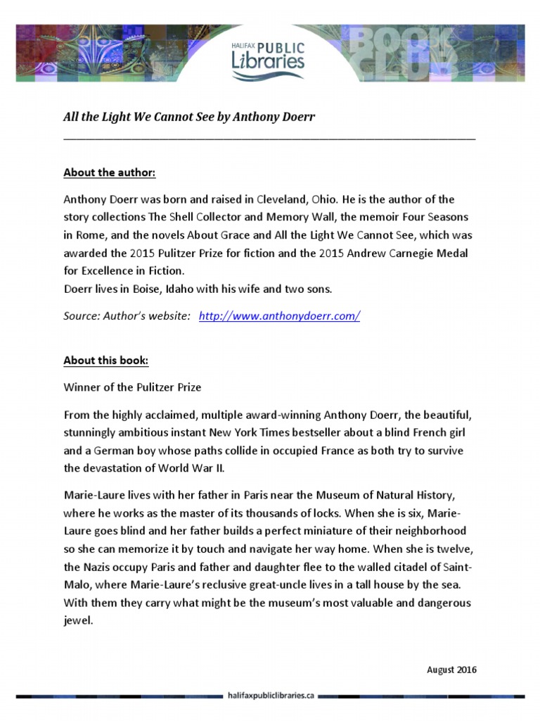 All The Light We Cannot See by Anthony Doerr | PDF | Books