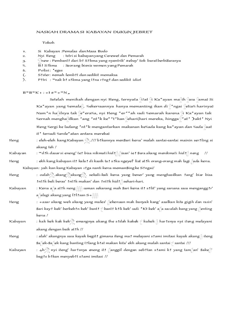 Naskah Drama Si Kabayan Dukun Jebret | PDF