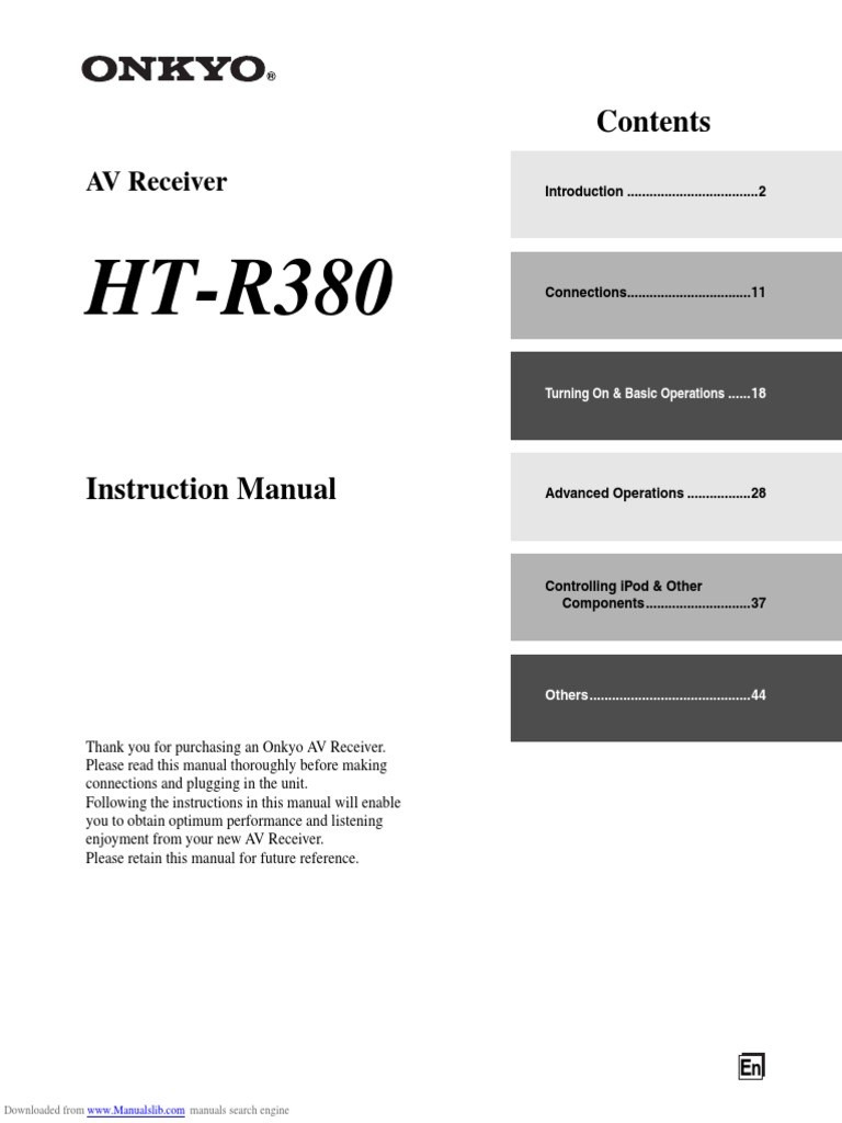 Onkyo HT-R 530 Instruction Manual | PDF | Hdmi | Video