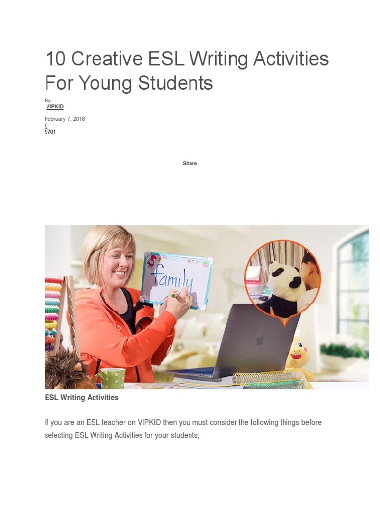 10 Creative ESL Writing Activities For Young Students | PDF | English ...