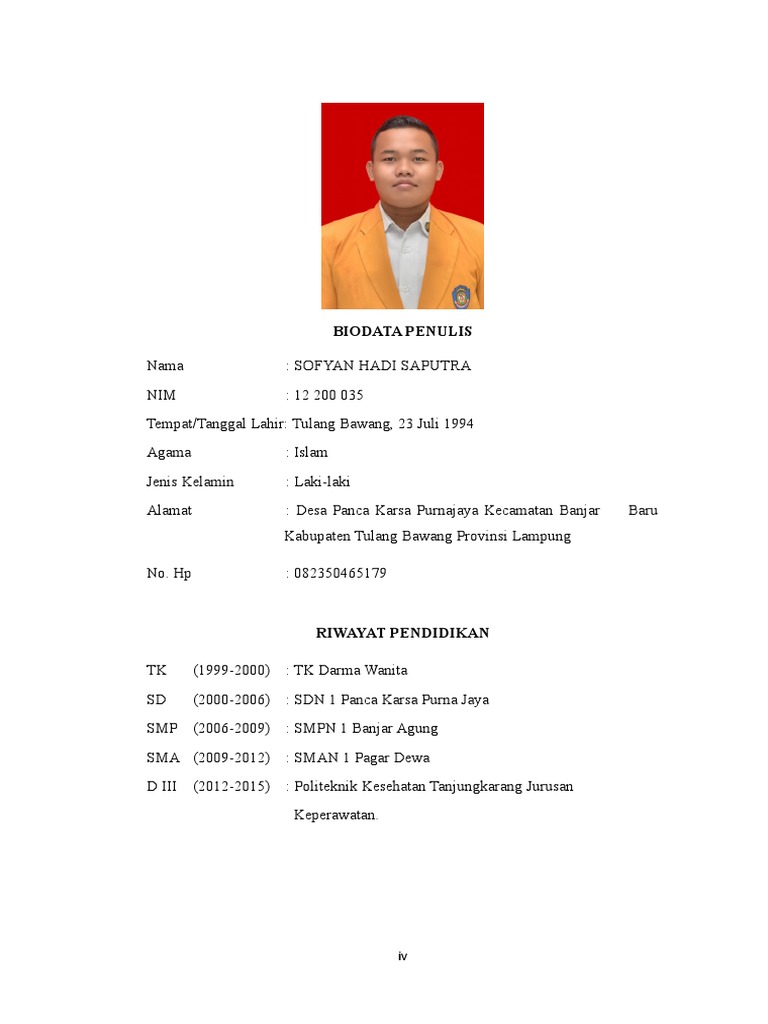 Biodata Sofyan Hadi Saputra | PDF | Agama & Spiritualitas