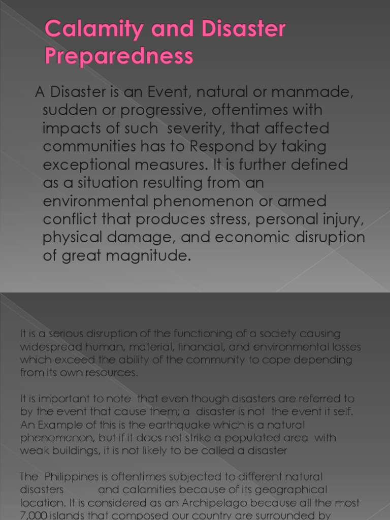 Calamity vs Disaster: Definitions & Preparedness | PDF | Natural ...