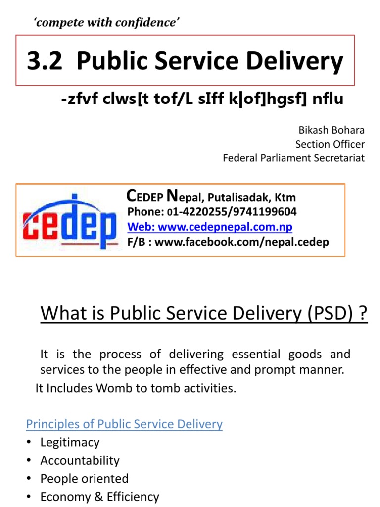 3.2 Public Service Delivery | PDF | Good Governance | Governance