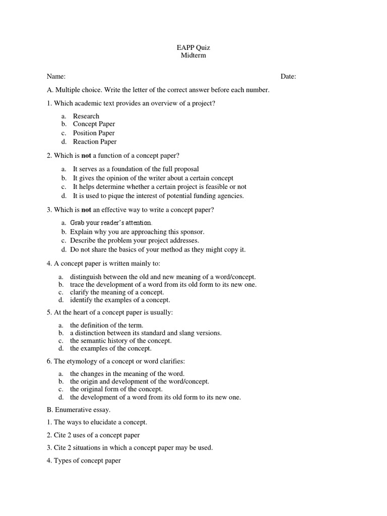 EAPP Long Quiz | PDF | Poetry | Concept