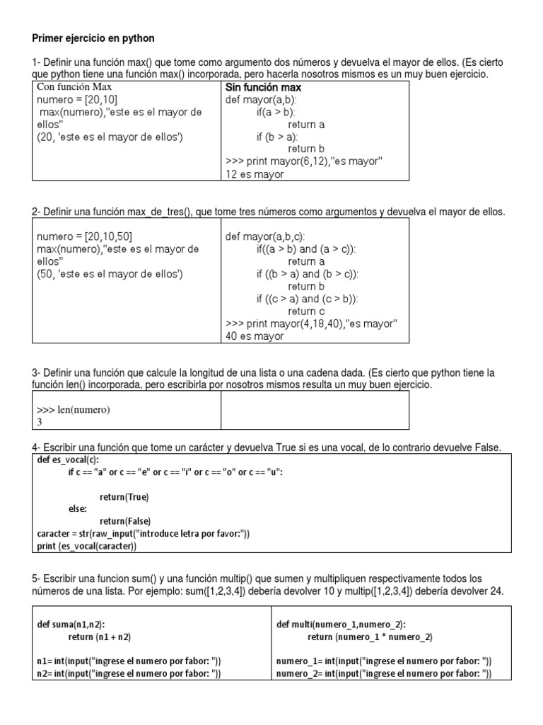 Primer Ejercicio en Python | PDF | Programación de computadoras ...