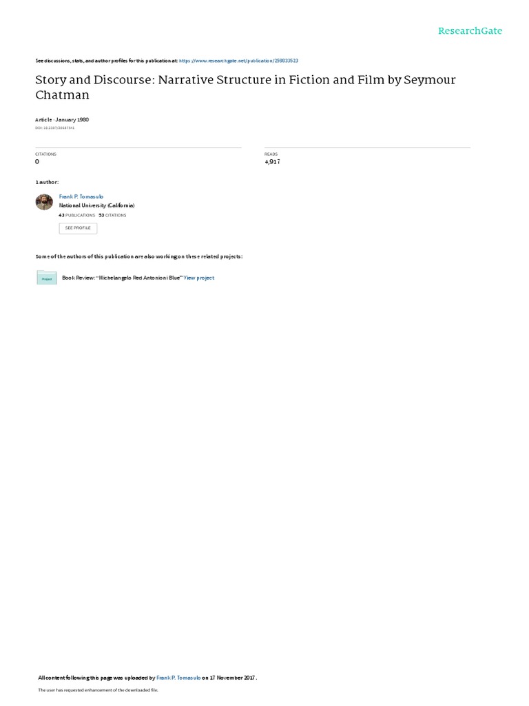 Seymour Chatman Book Review | PDF | Narrative | Narration