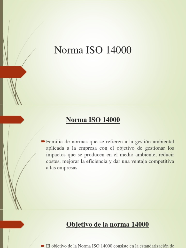 Norma ISO 14000 | PDF | Calidad (comercial) | Planificación