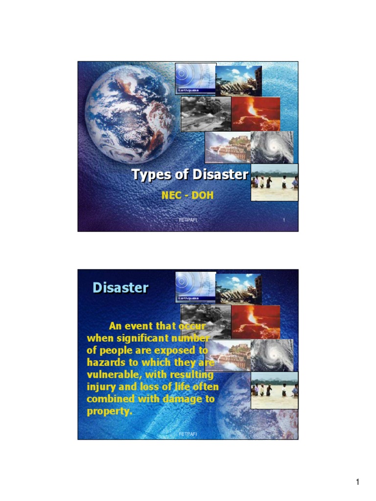 Types of Disasters PDF | PDF