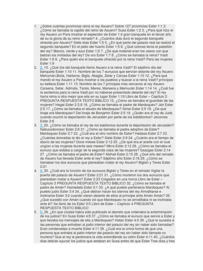Sobre Cuántas Provincias Reinó El Rey Asuero | PDF | Esther | Libro de ...