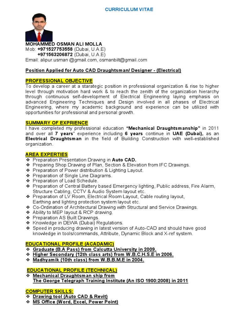 Osman CV | PDF | Dubai | Technical Drawing