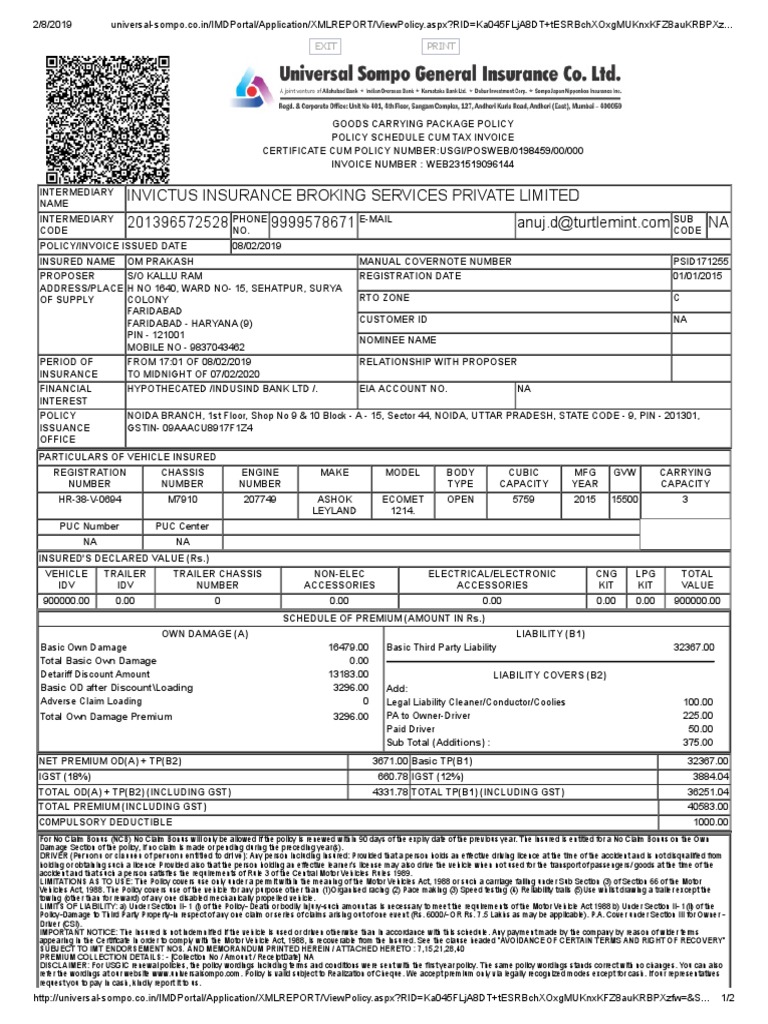 Om Prakash | PDF | Insurance Policy | Insurance