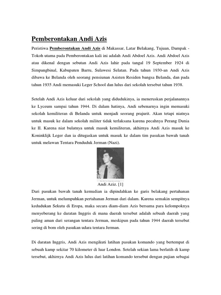 Pemberontakan Andi Azis | PDF