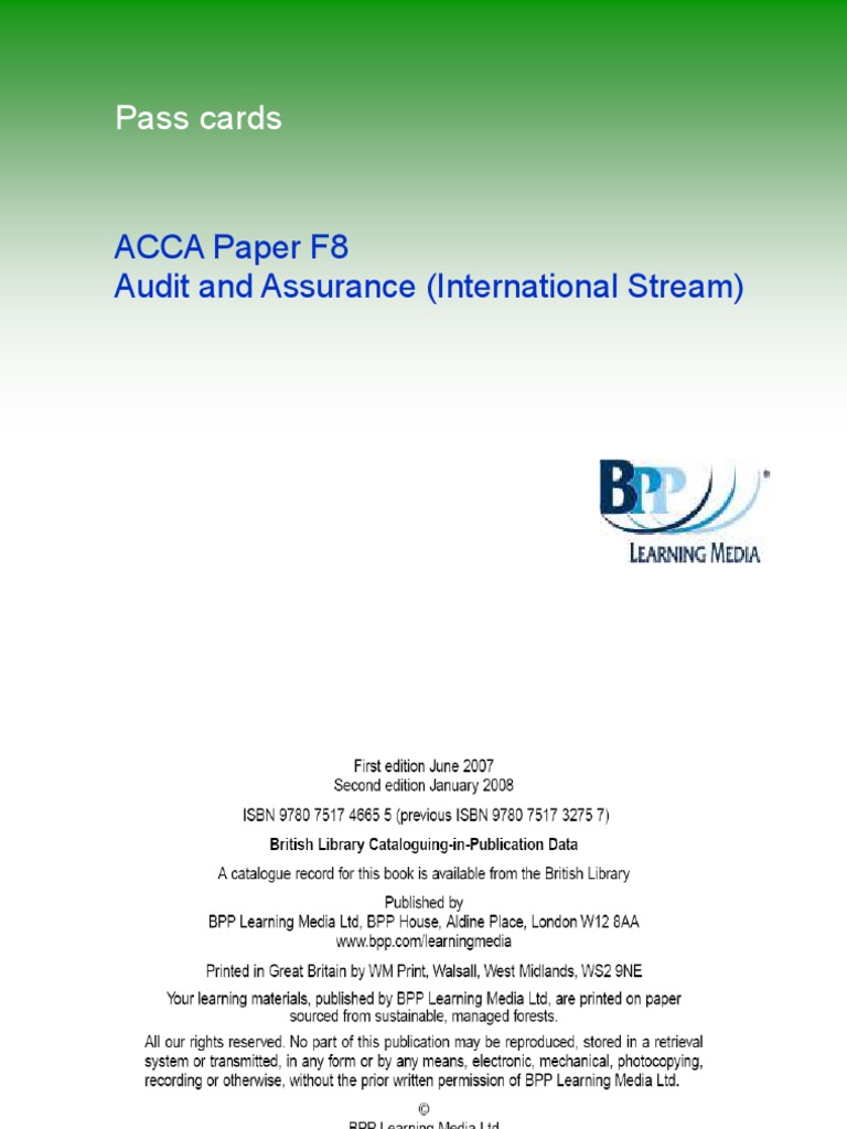 ACCA F8 Audit & Assurance Guide | PDF | Computers