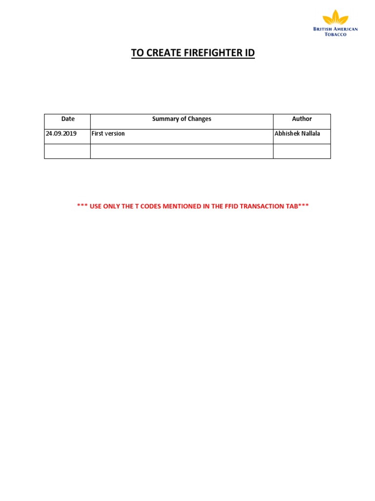 FFID Creation | PDF | Login | Data Management