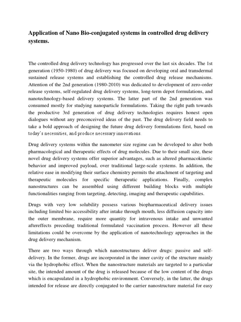 Research Proposal PHD Chemistry 1 | PDF | Nanotechnology | Nanomedicine